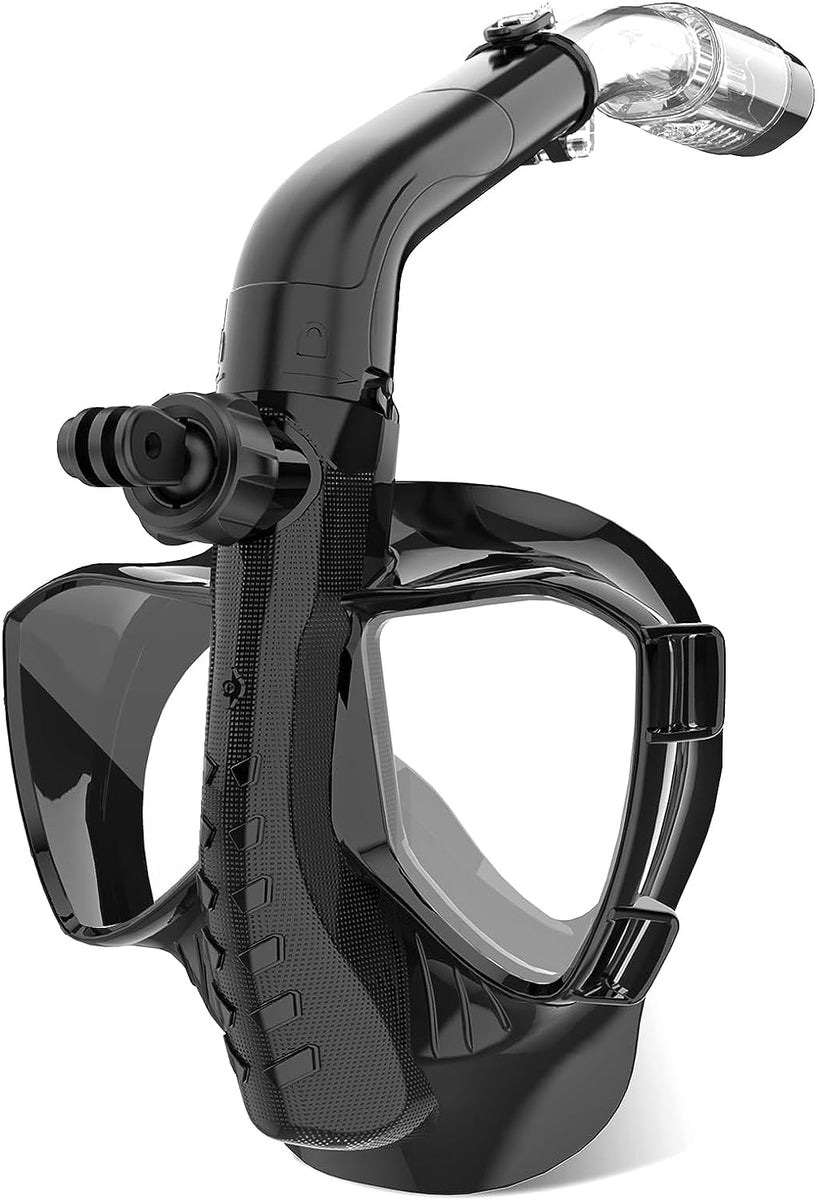 KUYOU Full Face Snorkel Mask with Dry Top Breathing System, Wide View ...